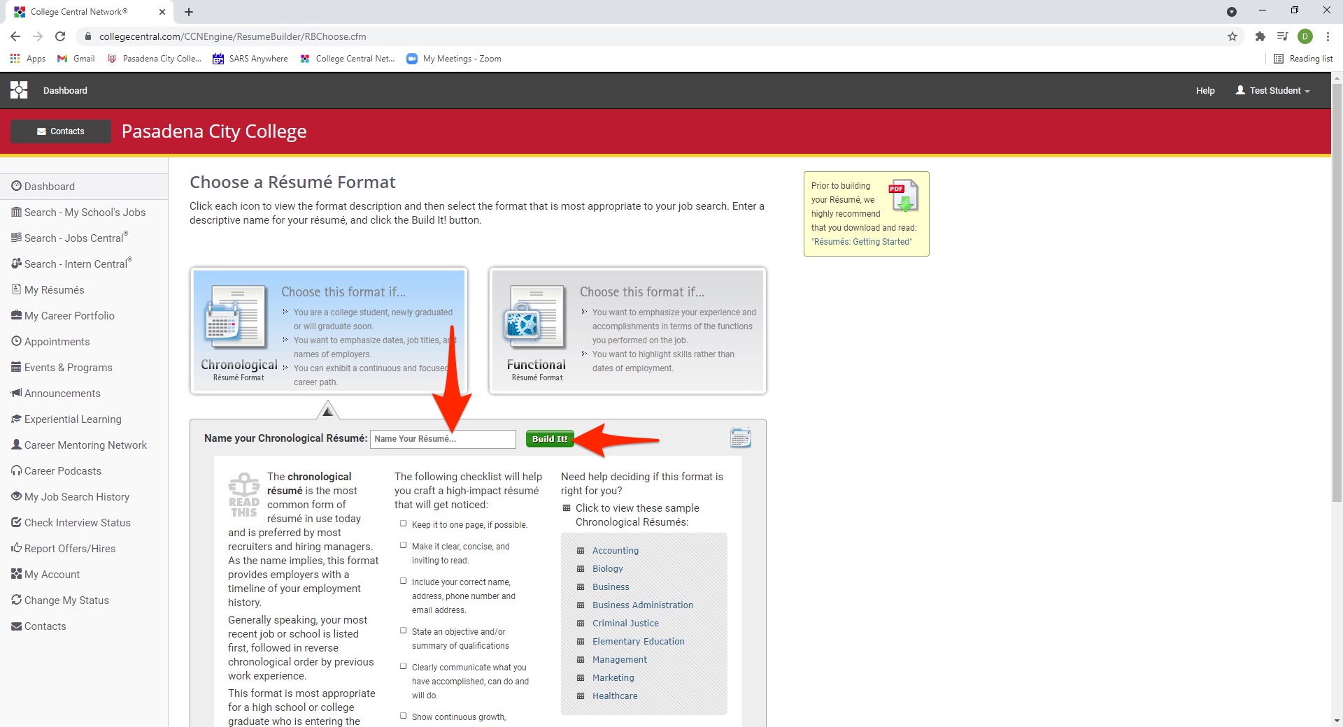 College Central - Upload Your Resume - Freeman Center for Career and ...